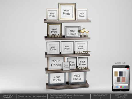 Second Life Marketplace - [[OZZY]] Deepavali Floating/Wall Shelve